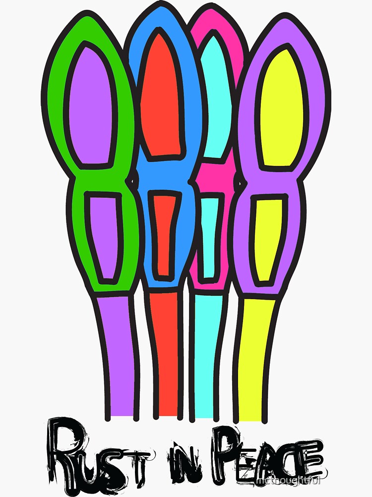 "Rust in peace" Sticker for Sale by mcthoughtful | Redbubble
