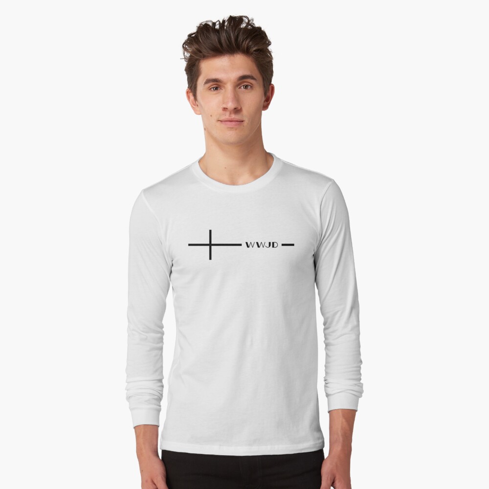 "WWJD Cross" Sticker for Sale by themoodydecor | Redbubble