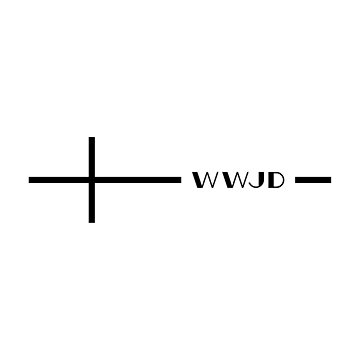 "WWJD Cross" Sticker for Sale by themoodydecor | Redbubble