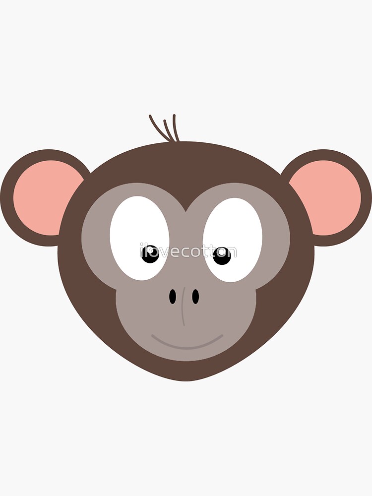 "Monkey Face" Sticker by ilovecotton | Redbubble