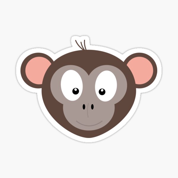 "Monkey Face" Sticker by ilovecotton | Redbubble
