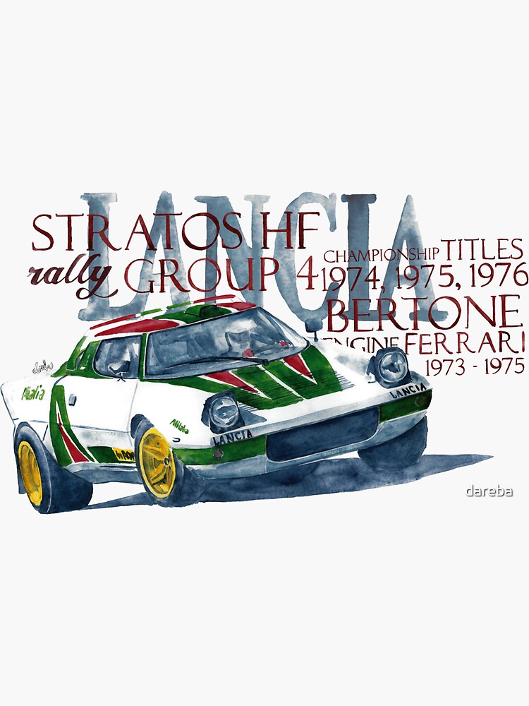 "Rally Group B-Lancia Stratos" Sticker for Sale by dareba | Redbubble