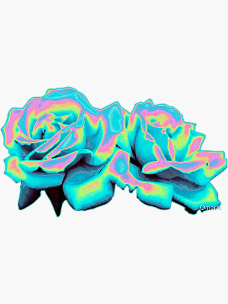 "vaporwave pink flower" Sticker by Omeris | Redbubble