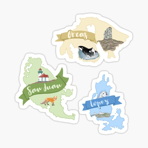 "San Juan Islands" Sticker for Sale by annikabee | Redbubble