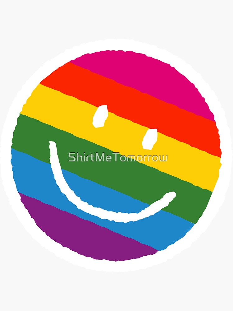 "Multi-Colored Smiley Face " Sticker by ShirtMeTomorrow | Redbubble