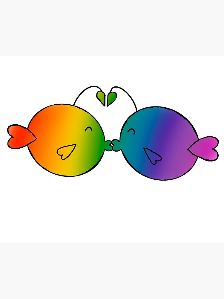 Lámina fotográfica «LGBTQ Rainbow Fish - ¡El amor gay es amor!» de ...