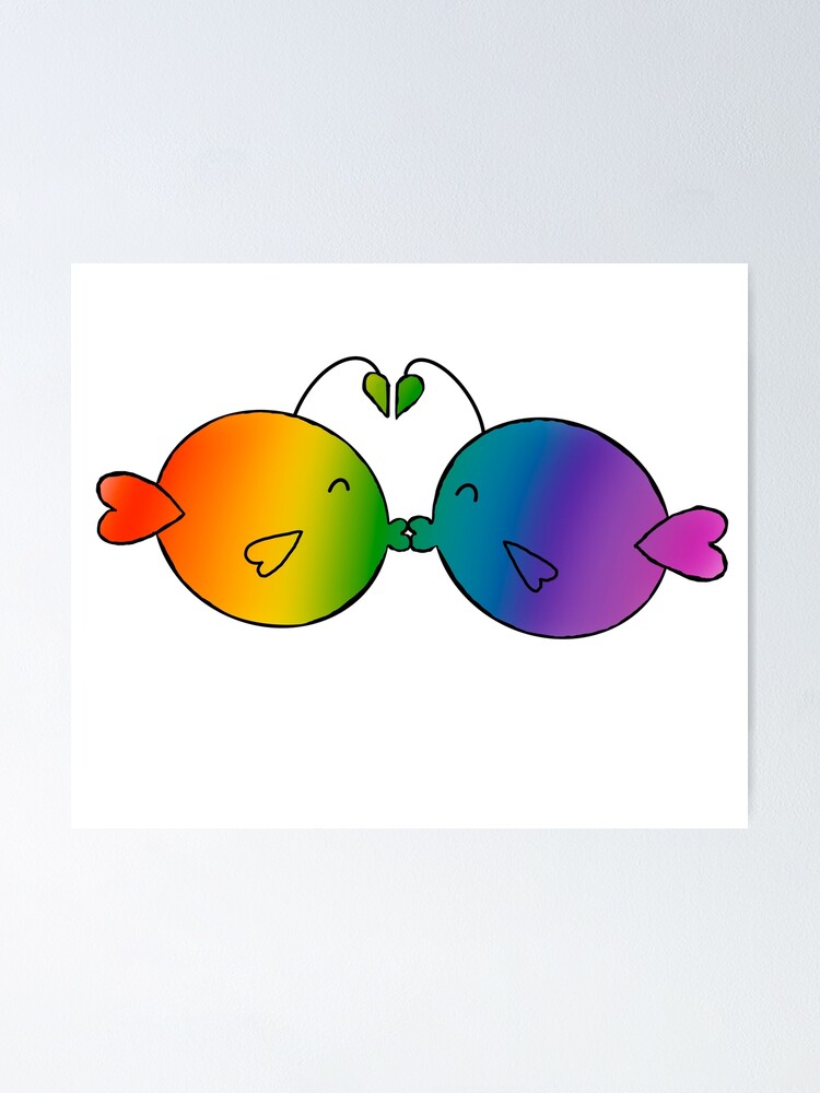 Póster «LGBTQ Rainbow Fish - ¡El amor gay es amor!» de zimtundschnecke ...