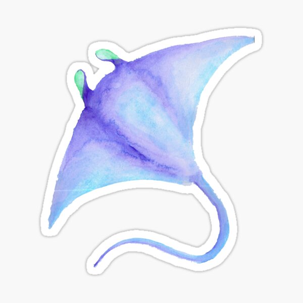 "Hand-painted Watercolour Manta Ray" Sticker for Sale by DoodleMaus ...