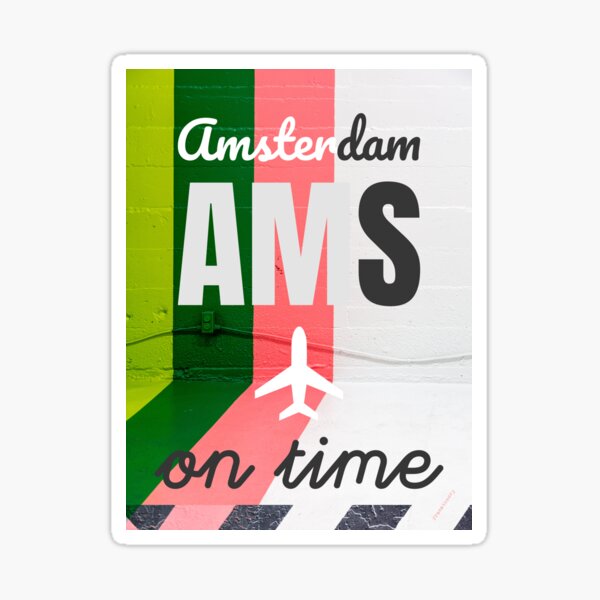 "Amsterdam Retro AMS sticker" Sticker for Sale by Pranatheory | Redbubble