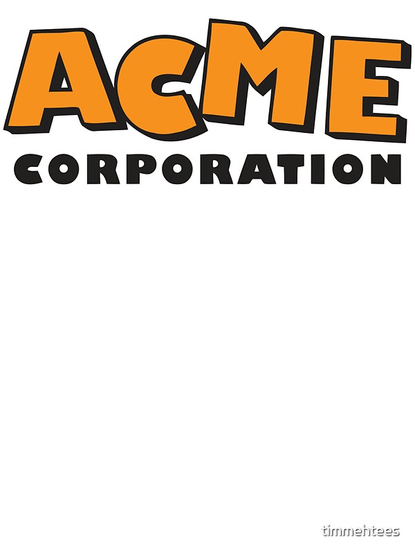 "ACME corporation (orange)" Stickers by timmehtees | Redbubble