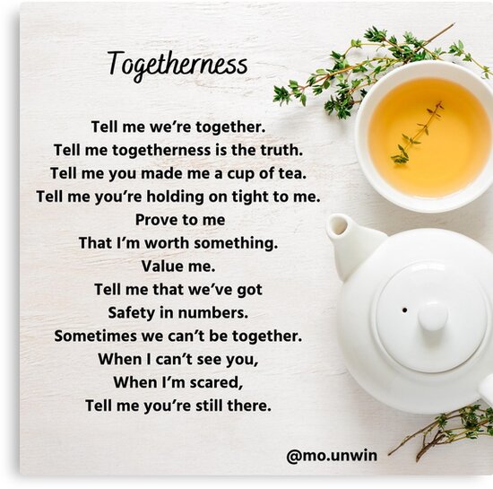 "Togetherness - Poem" Canvas Print by mospooks | Redbubble