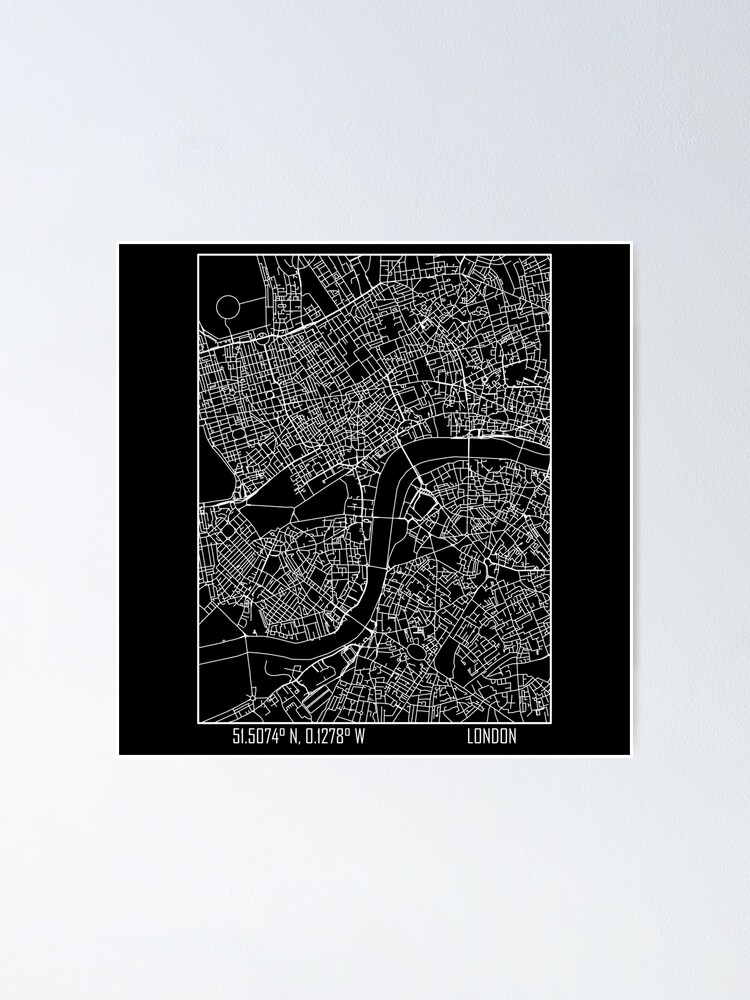 "London Street Grid Geo Location City Map" Poster by glxy9 | Redbubble