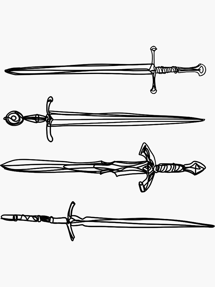 "Swords" Sticker for Sale by murkybucket | Redbubble