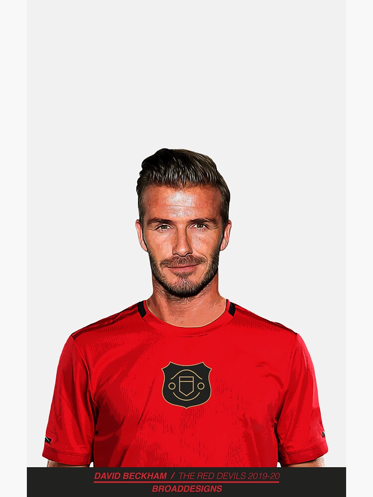 "David Beckham Red Devils Football Design" Sticker by broaddesigns ...
