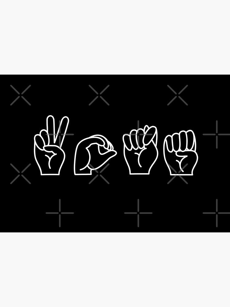 "Vote in American Sign Language (ASL) ☆ White Outline" Poster for Sale ...