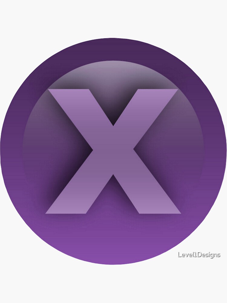 "Purple X controller button" Sticker for Sale by Level1Designs | Redbubble