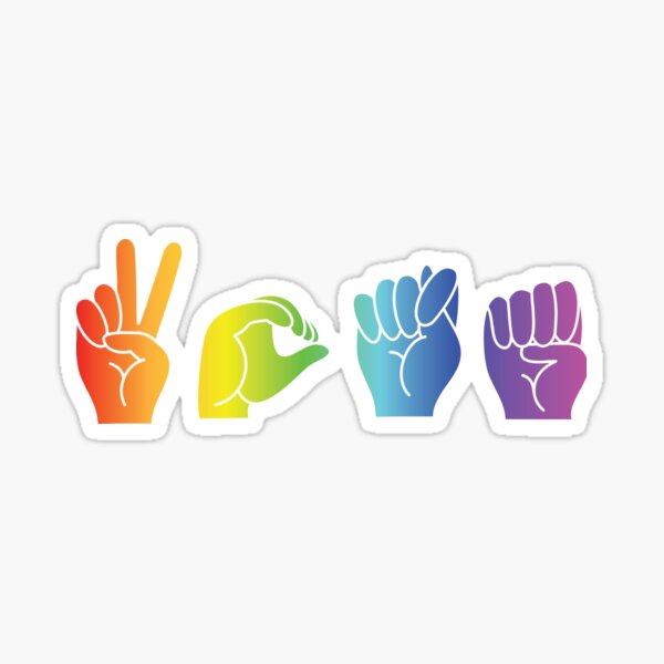 "Vote in American Sign Language (ASL) ☆ Rainbow" Sticker for Sale by ...