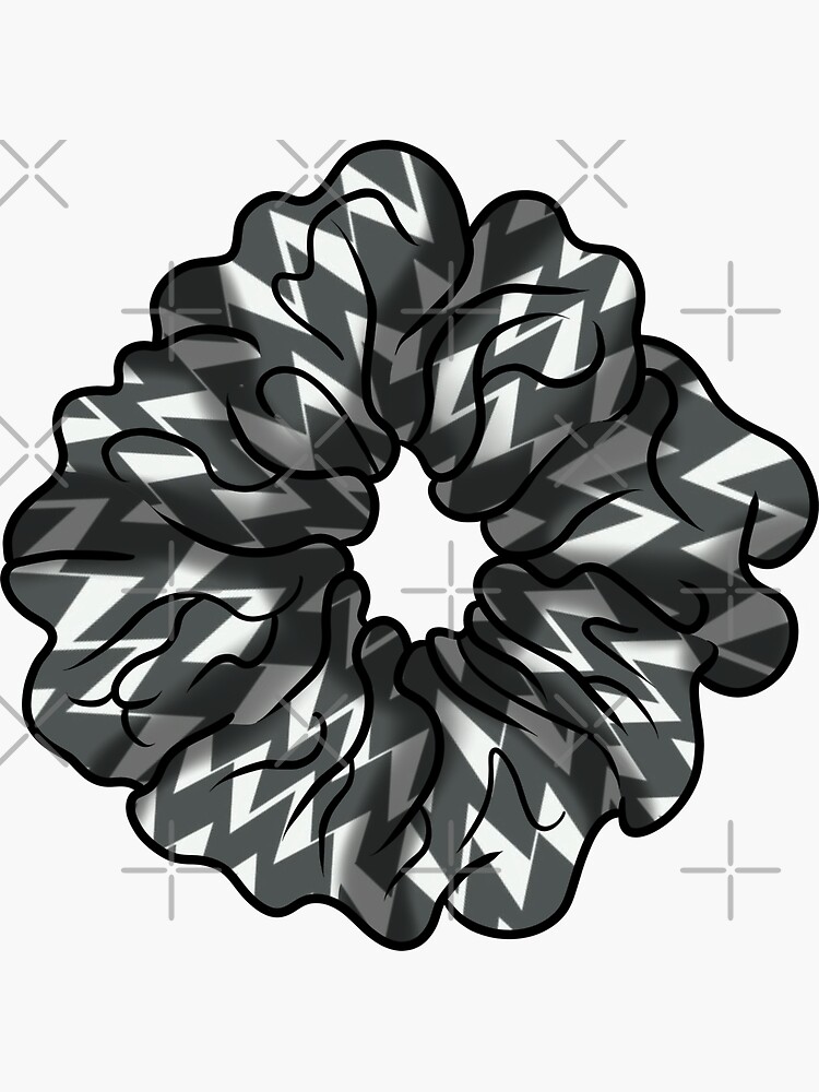 "Scrunchie Black & White Hair Scrunchy" Sticker for Sale by ...