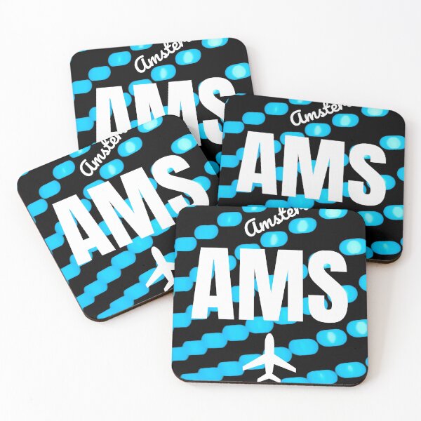 "Amsterdam Disco AMS sticker " Coasters (Set of 4) for Sale by ...