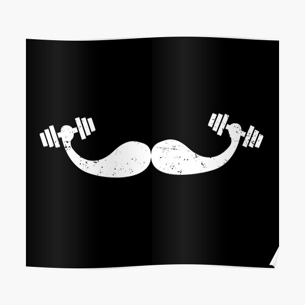 "mustache Lifting Weights Gym Workout bodybuilding powerlifting" Poster ...