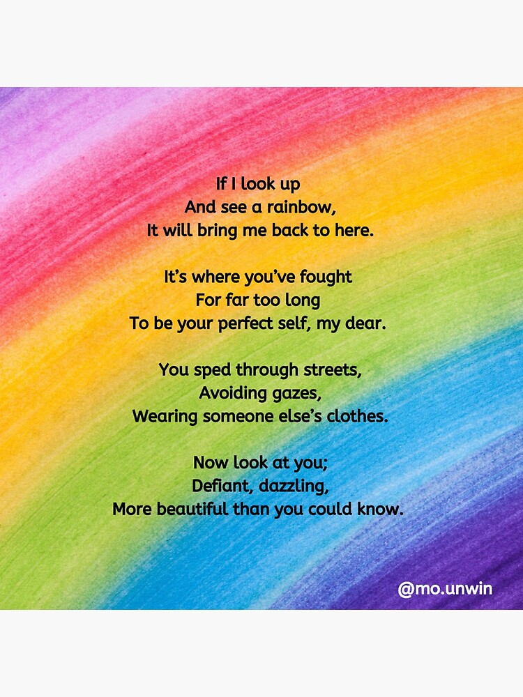 "Rainbow - Pride Poem" Sticker for Sale by mospooks | Redbubble