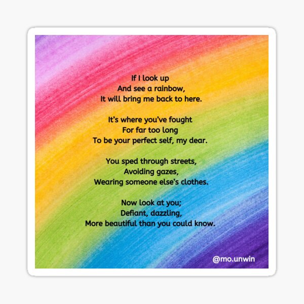 "Rainbow - Pride Poem" Sticker for Sale by mospooks | Redbubble