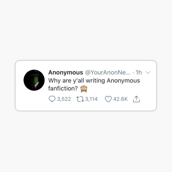 "anonymous fan fiction" Sticker for Sale by Aprilllclark | Redbubble