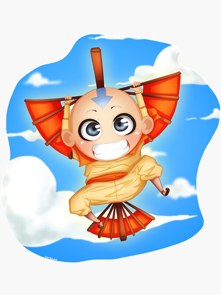 "aang chibi 1 avatar the last airbender chibi" Sticker for Sale by ...