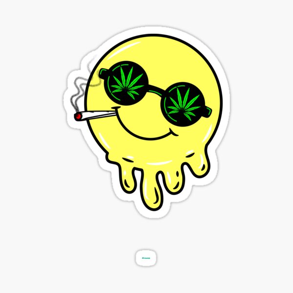 "Smoke Weed Smiley" Sticker by ZeroSalesGiven | Redbubble