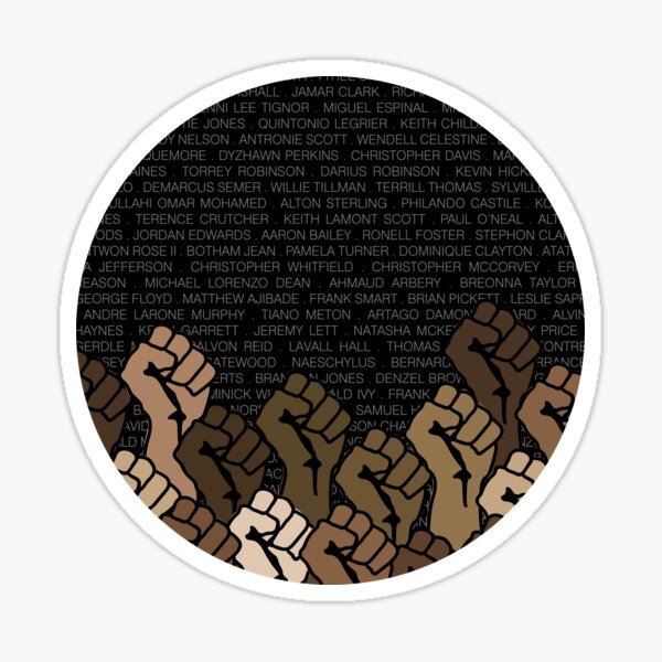 "Say Their Names" Sticker for Sale by Shanniford | Redbubble