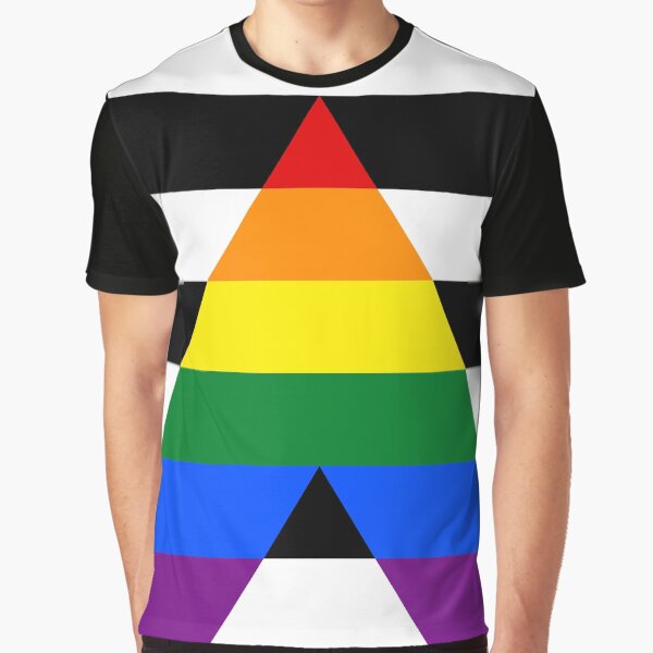 "STRAIGHT ALLY, LGBTQ+ PRIDE RAINBOW FLAG" Graphic T-Shirt for Sale by ...