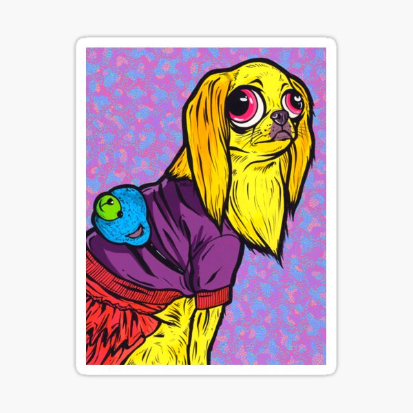 "Blonde Japanese Chin " Sticker by turddemon | Redbubble