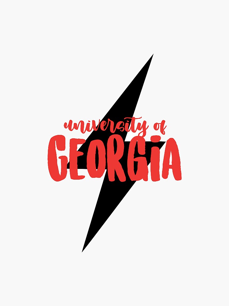 "University of Georgia Lighting Bolt Sticker " Sticker by ...