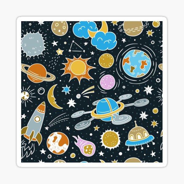 "Cartoon space" Sticker for Sale by Escobar1995 | Redbubble