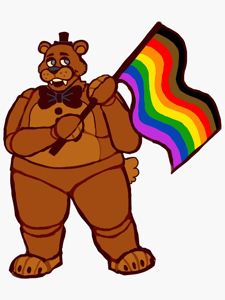 Pegatina Fnaf Freddy Fazbear Orgullo Gay De Murderparty Redbubble
