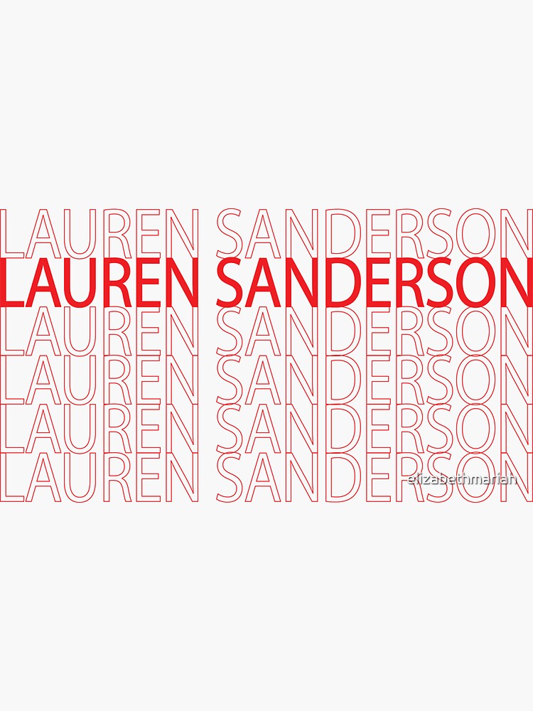 "Lauren Sanderson" Sticker for Sale by elizabethmariah | Redbubble