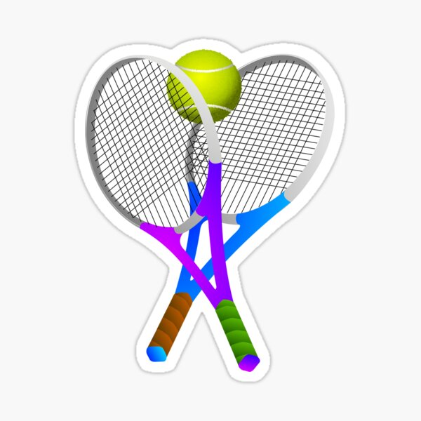 "Tennis Ball and Rackets" Sticker for Sale by Gravityx9 | Redbubble