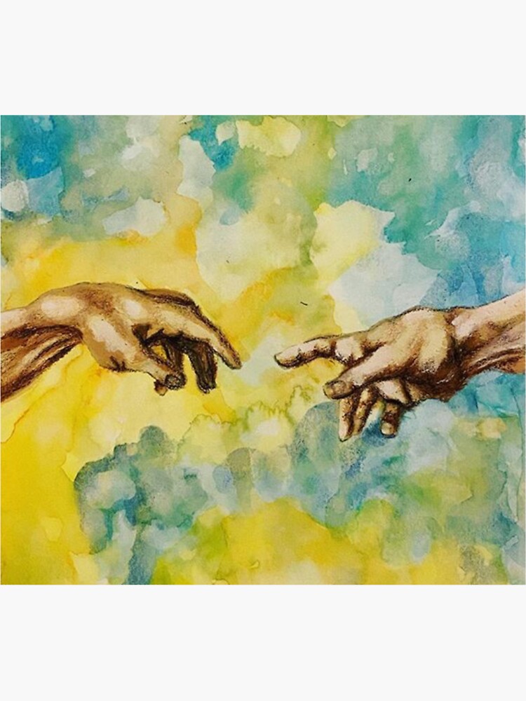 "Creation of Adam Watercolor" Sticker for Sale by jajatomtom | Redbubble