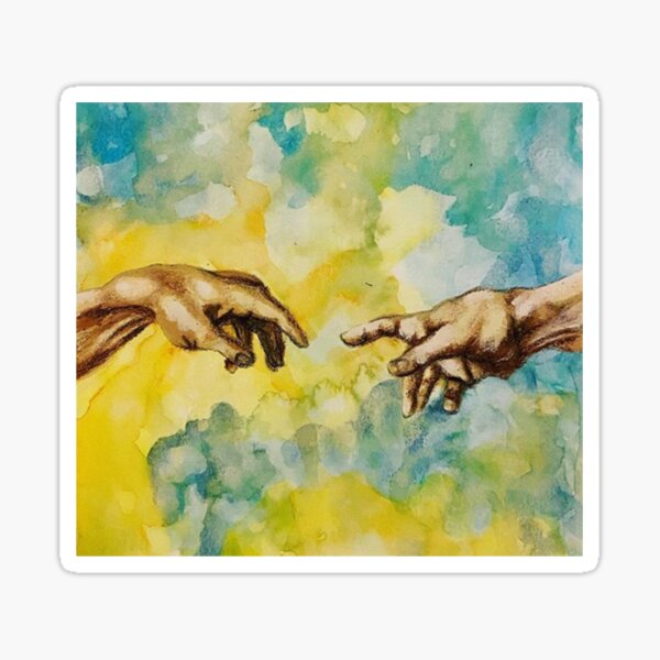 "Creation of Adam Watercolor" Sticker for Sale by jajatomtom | Redbubble