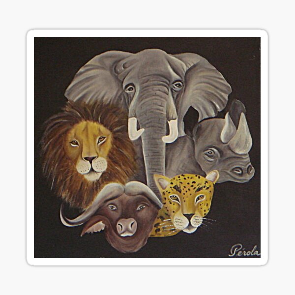 "The Big 5 - South Africa" Sticker by perolart | Redbubble
