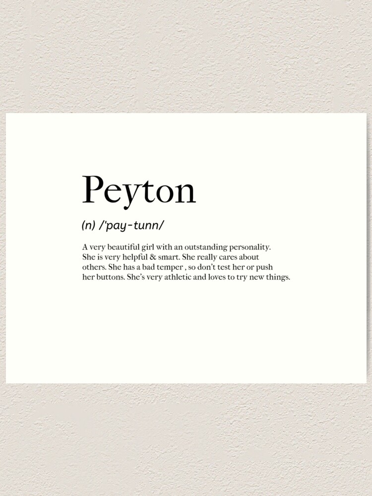 "Peyton Definition" Art Print by tastifydesigns | Redbubble