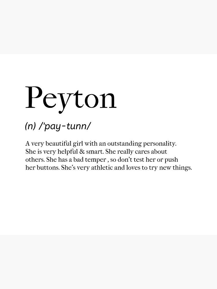 "Peyton Definition" Art Print by tastifydesigns | Redbubble