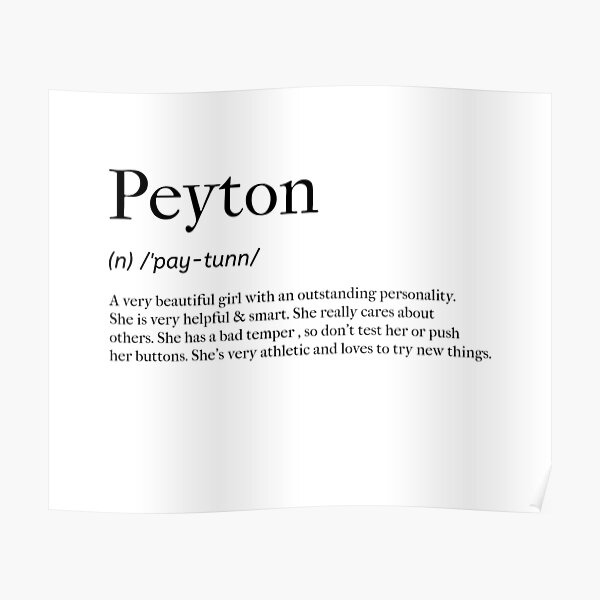 "Peyton Definition" Poster by tastifydesigns | Redbubble