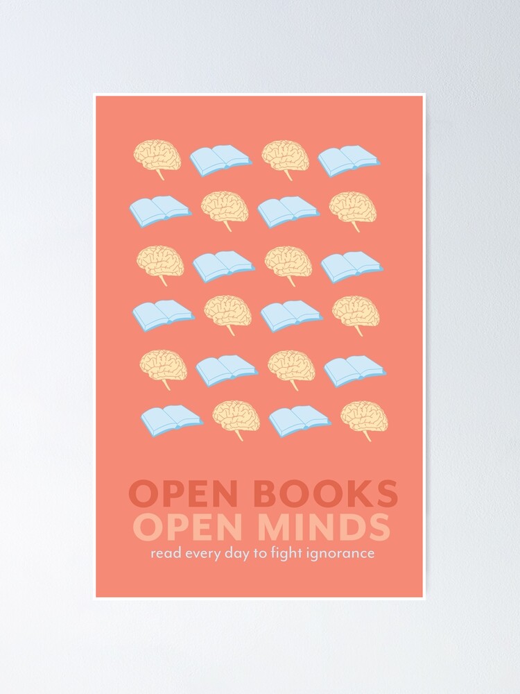 "Open Books, Open Minds (2)" Poster for Sale by Kitmagic | Redbubble