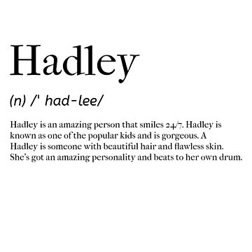 "Hadley Definition" Sticker for Sale by tastifydesigns | Redbubble