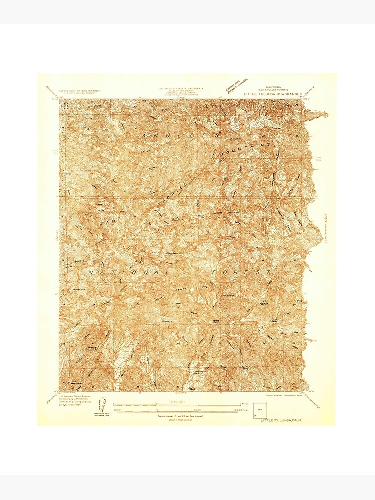 "Little Tujunga, CA from 1934 Vintage Map - High Quality" Poster by ...