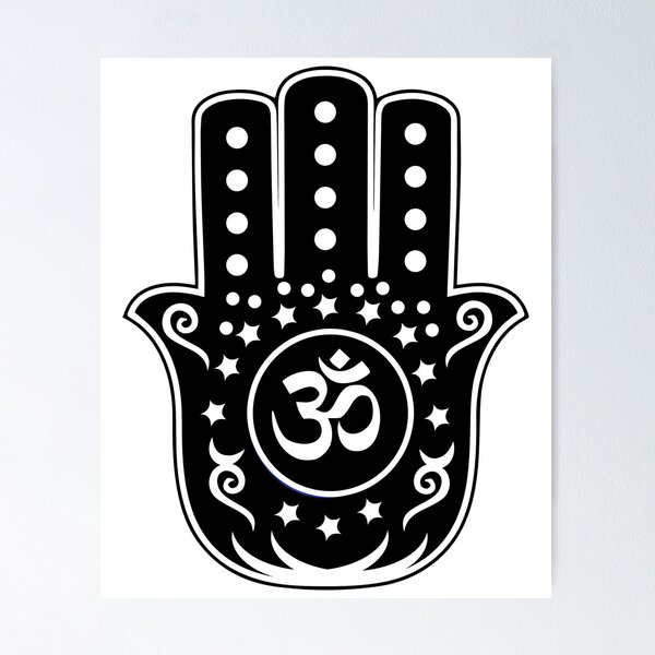 "Hand of Hamsa Om Ohm Symbol" Poster for Sale by livaniaapparel | Redbubble