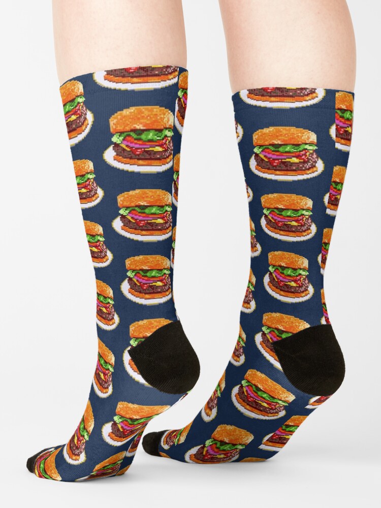 "BIG PATTY HAMBURGER" Socks by cssrart | Redbubble