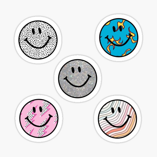 "smiley face sticker pack" Sticker for Sale by kellygrubaugh | Redbubble