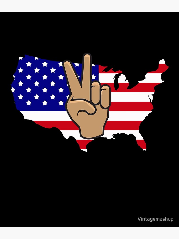 "US Flag With Peace Sign, USA Peace Sign Flag" Photographic Print by ...